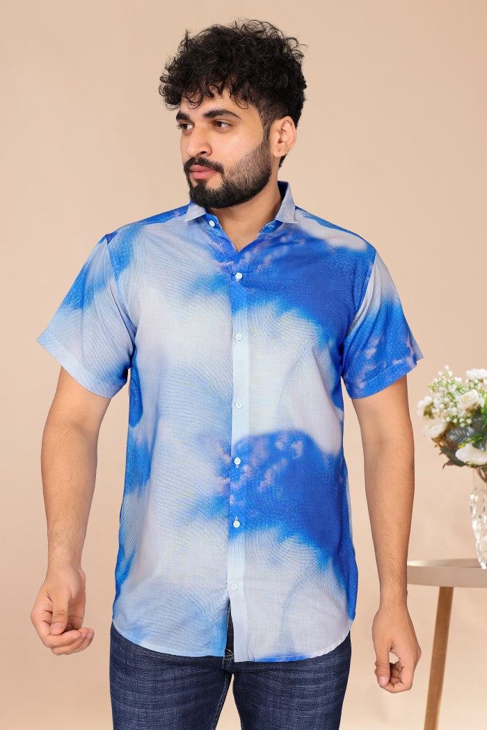 Abstract Ombre Blue Shirt – London Prints