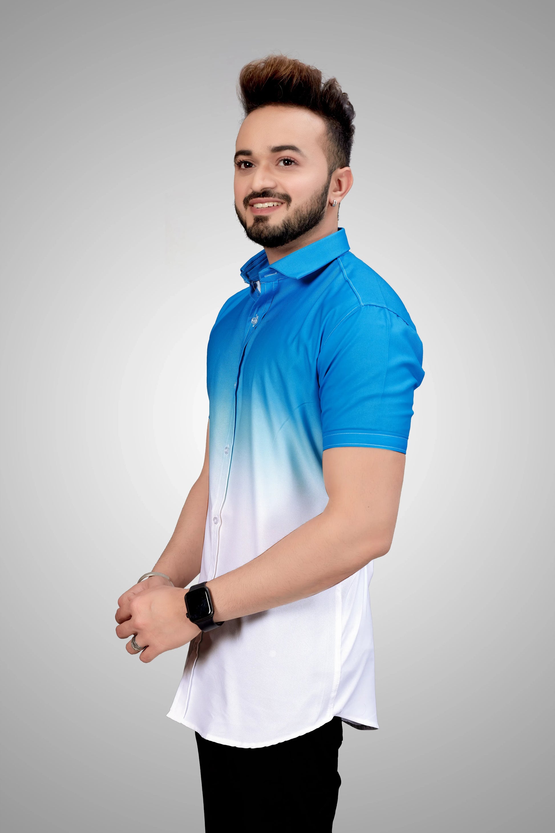 Ocean Blue Ombre Prints Shirt | Ombre shirt men's - Londonprints ...