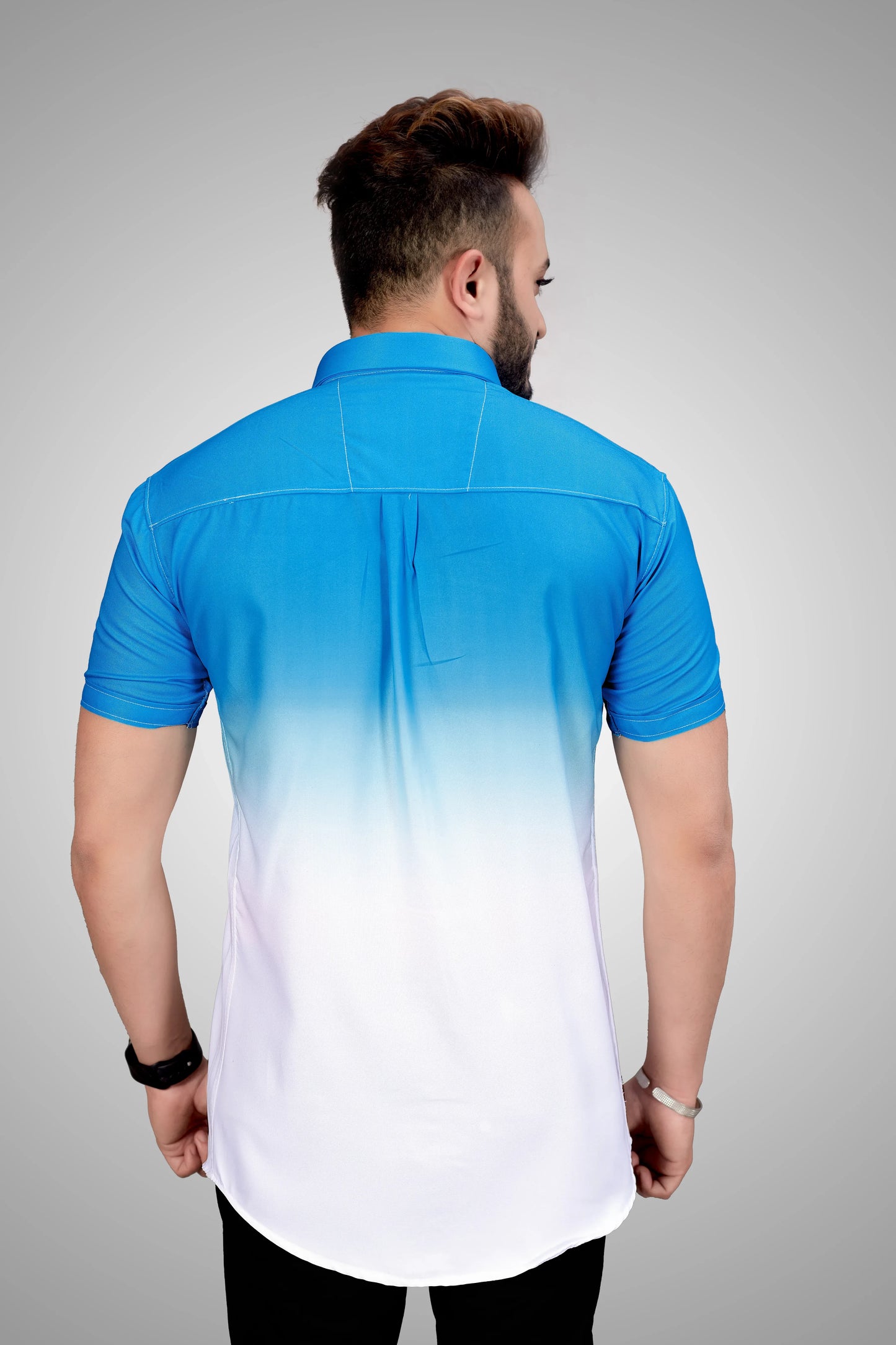 Ocean Blue Ombre Prints Shirt | Ombre shirt men's - Londonprints ...